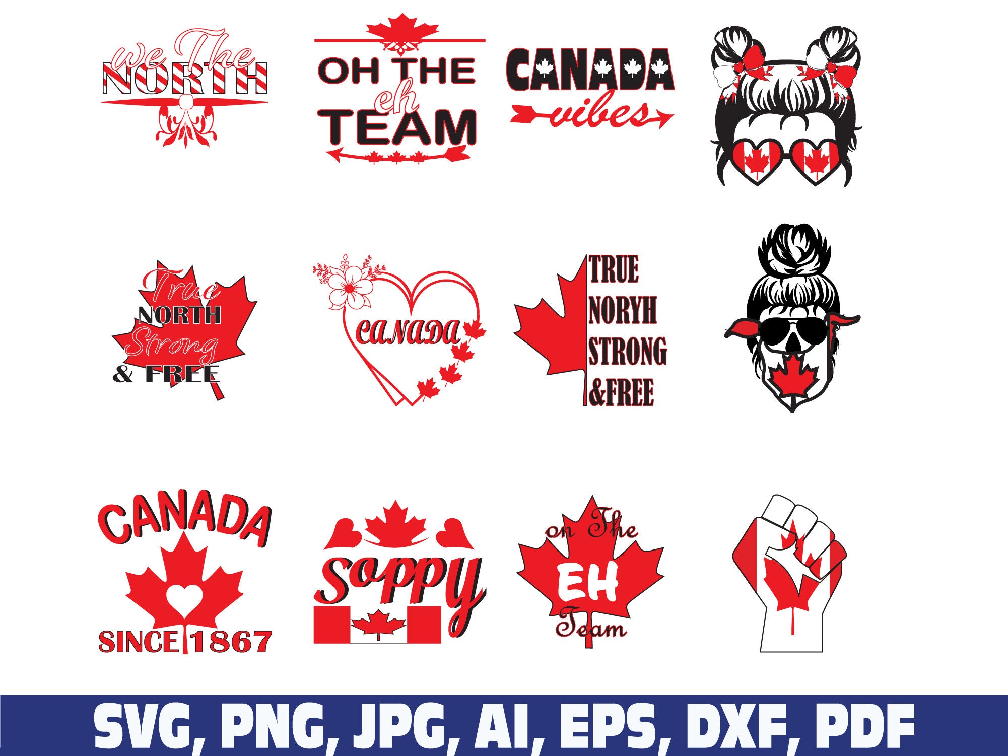 Canada Svg Png Bundle, Canada SVG, Canada PNG, Canada Shirt Design ...