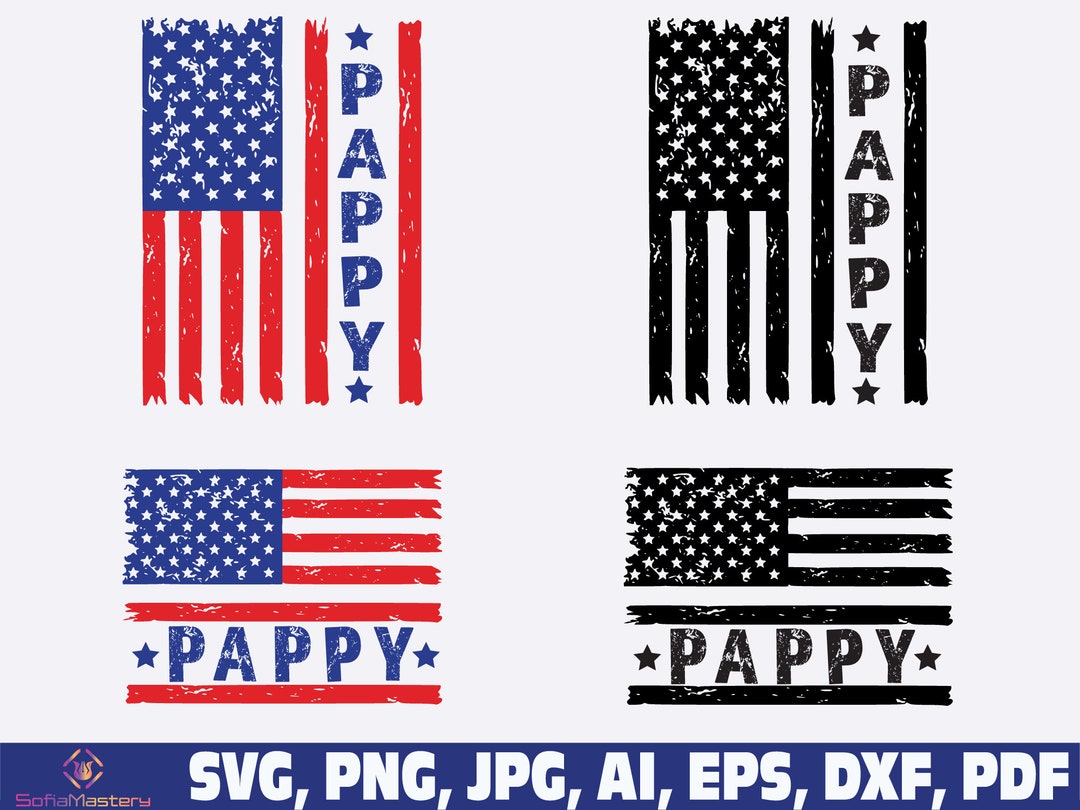 PAPPY Svg, Pappy Flag Svg Png, Pappy Dad Svg, USA Flag Svg, Best Pappy ...