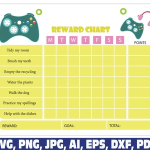 Editable Video Games Reward Chart, Printable Reward Chart, Chore Chart ...