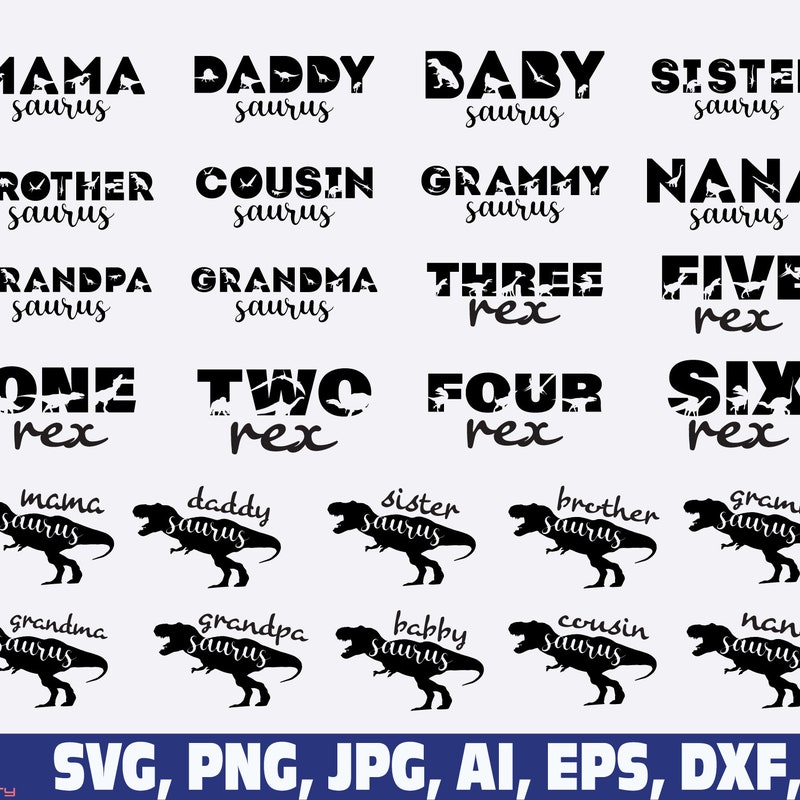 Family Saurus Svg - Etsy