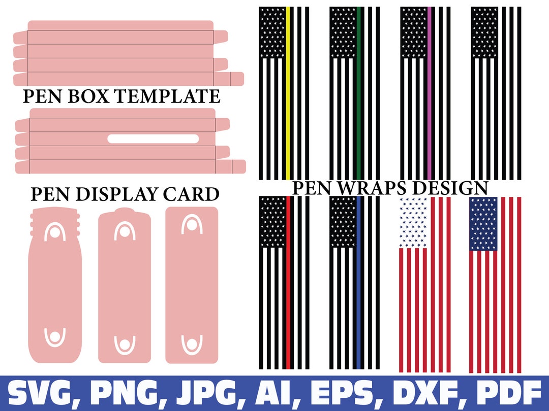 Glitter Pen Card Svg, Glitter Pen Display Card Template, Glitter Pen ...