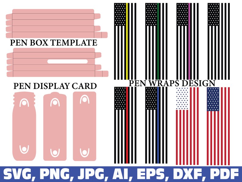 Glitter Pen Card Svg, Glitter Pen Display Card Template, Glitter Pen ...