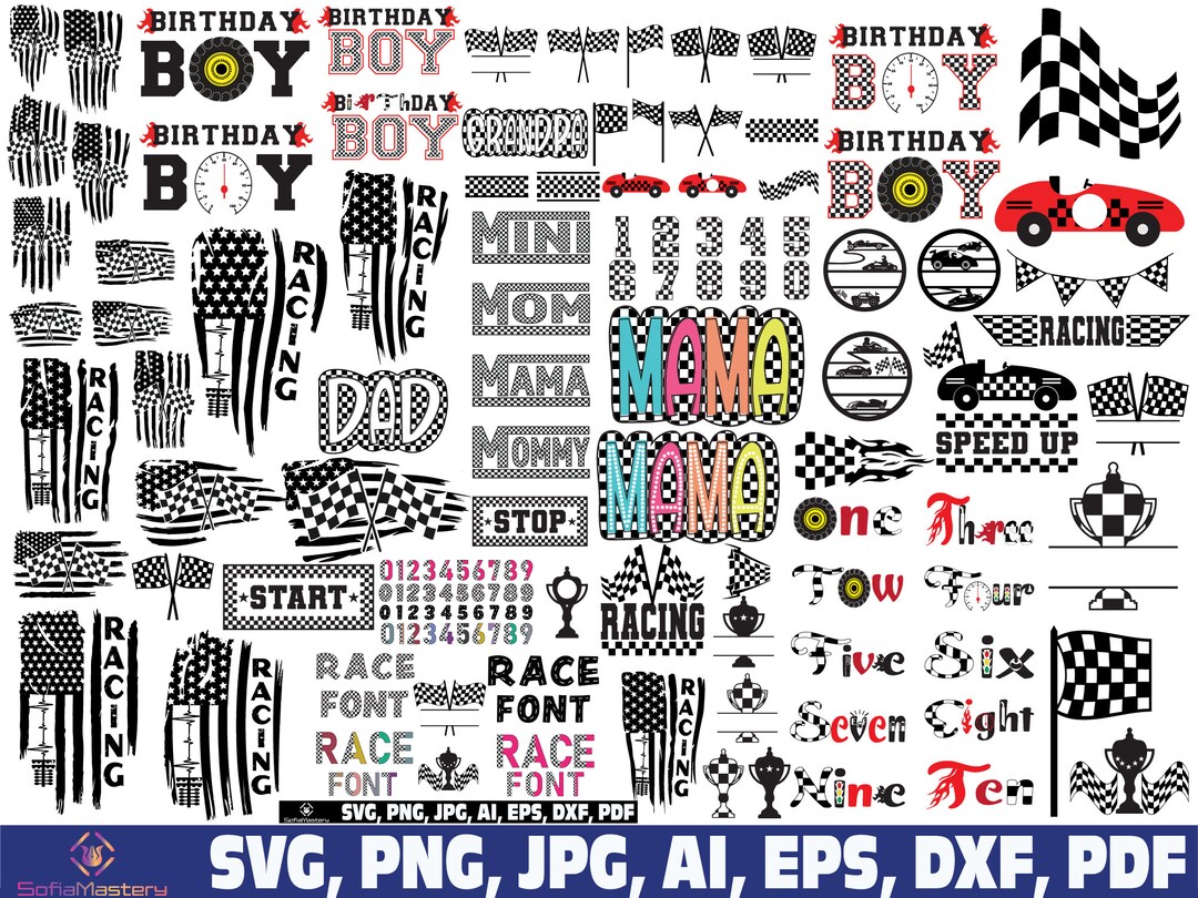 Race Racing Svg Png, Race Birthday Boy Svg, Racing Numbers, Race ...