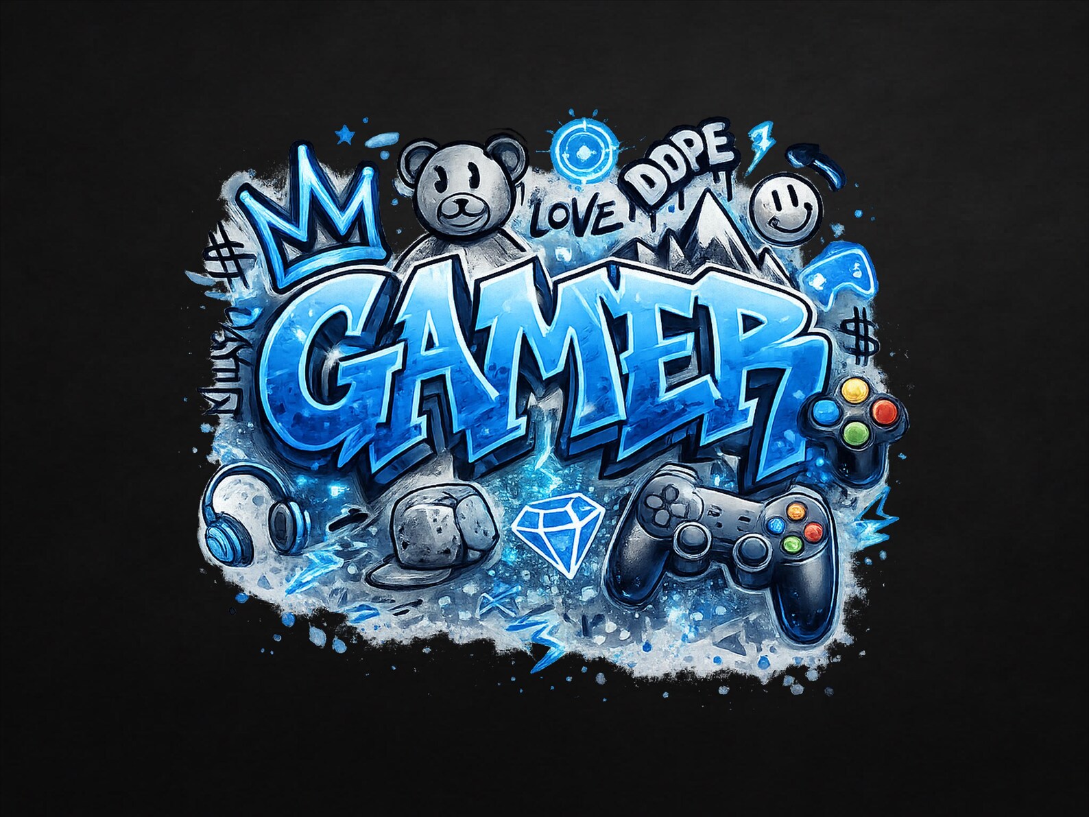Gamer Graffiti PNG Gamer Neon PNG, Urban Game Design, Gamer Clipart ...