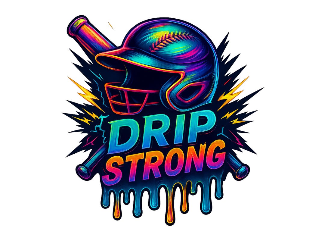 Softball Drip Strong Png, Preppy Softball Ice Cream Drip, Game Day ...