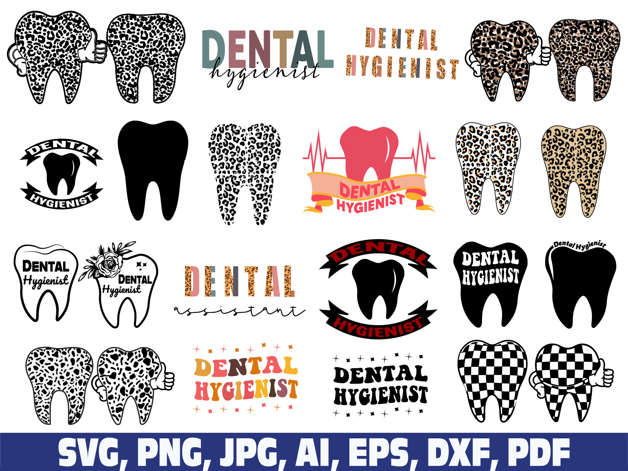 Tooth Svg, Tooth Leopard Print Svg, Dentist Svg, Dental Assistant Svg ...