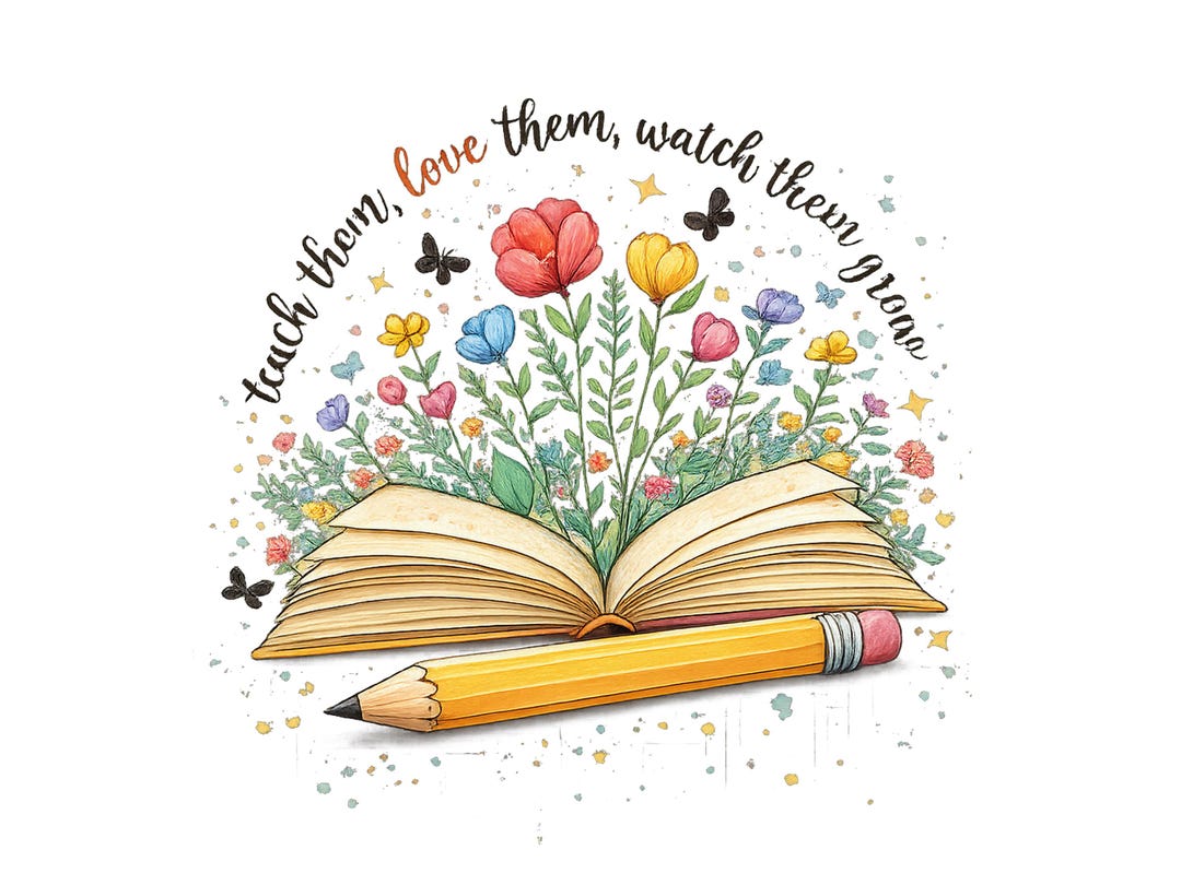 Teacher Appreciation PNG Wildflower Design, Sublimation Art, Floral ...