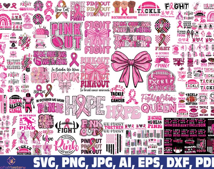 Breast Cancer Awareness School Spirit Wear PNG Digital Sublimation Image/design, Football ...