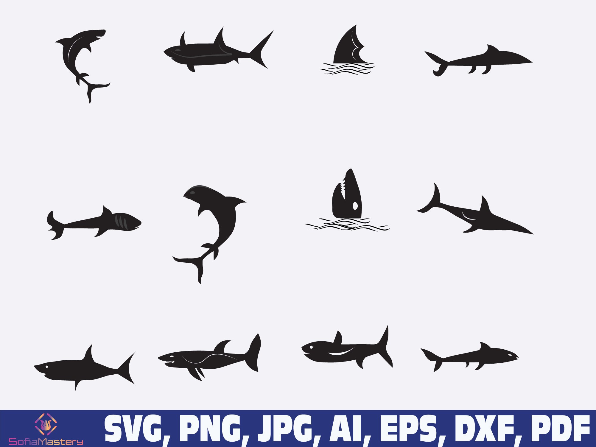 Sharks Svg, Shark Alphabet Letters Font Svg Png, Shark Bundle Svg ...