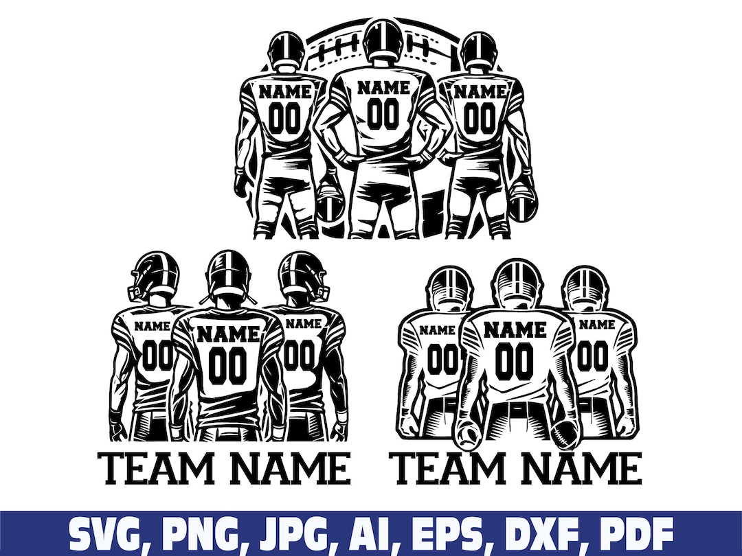 Football Three Players Svg Png, Custom Football Png, Football Designs ...