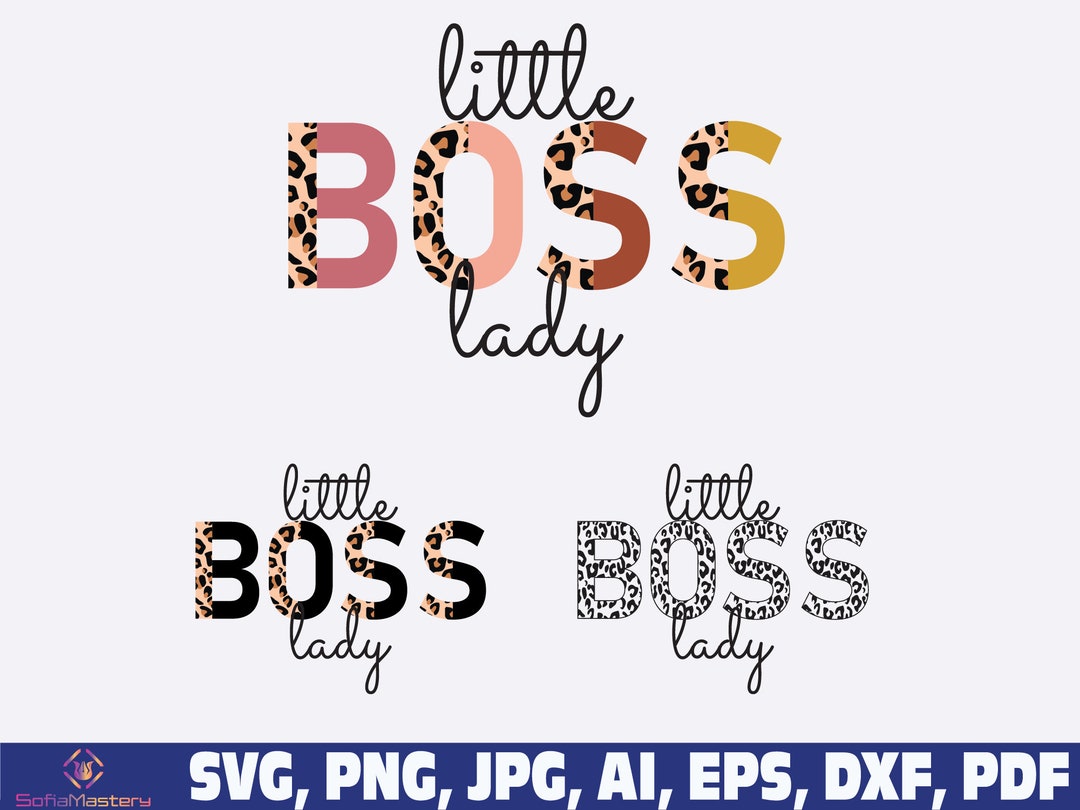 Little Boss Lady Svg Png, Girl Svg Png, Half Leopard Cheetah Print ...