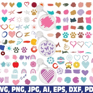 Keychain Svg Bundle, Keychain Pattern SVG, Key Ring Pattern, Key Ring ...