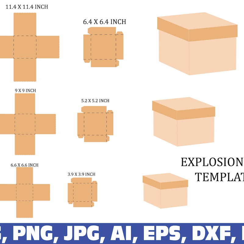 Exploding Box Template - Etsy