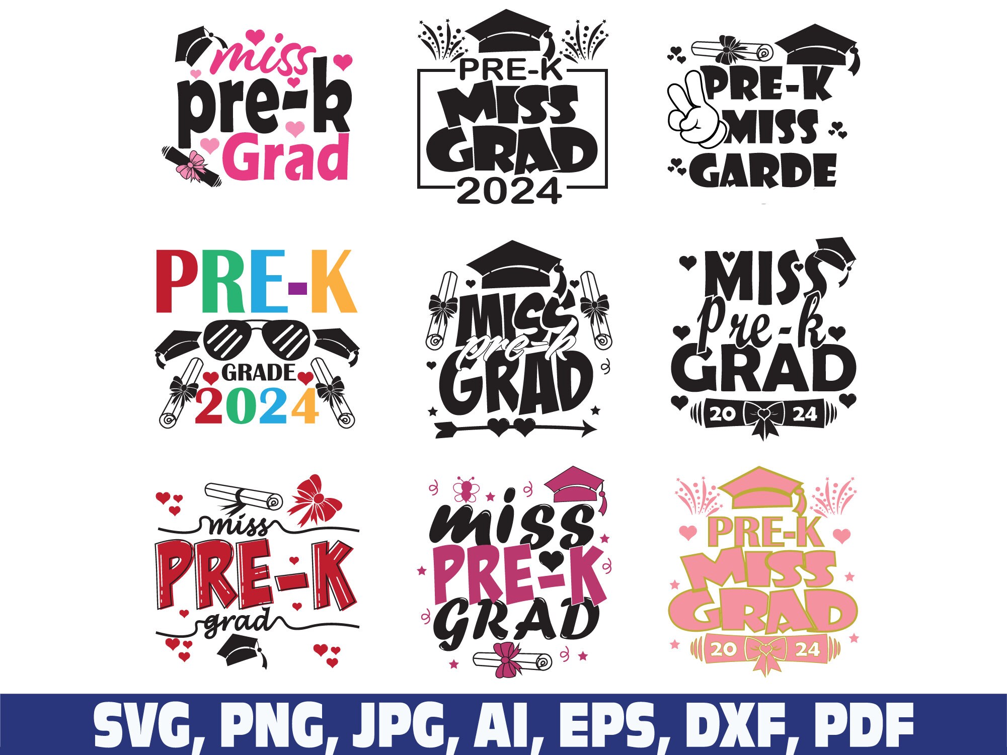 Miss Pre-k Grad, Girls Preeschool Graduation Shirt Svg Png, Cricut, Png ...