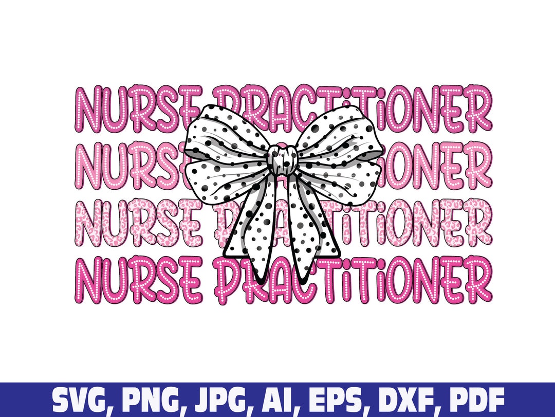 Nurse Practitioner Svg Png, Coquette Dalmatian Dots Bow Svg Png ...