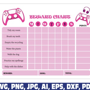 Editable Video Games Reward Chart, Printable Reward Chart, Chore Chart ...