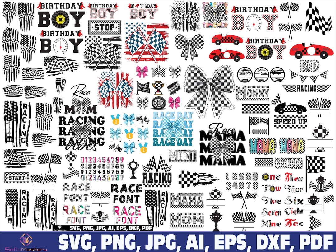 Race Racing Svg Png, Race Birthday Boy Svg, ,coquette Bow, Racing ...