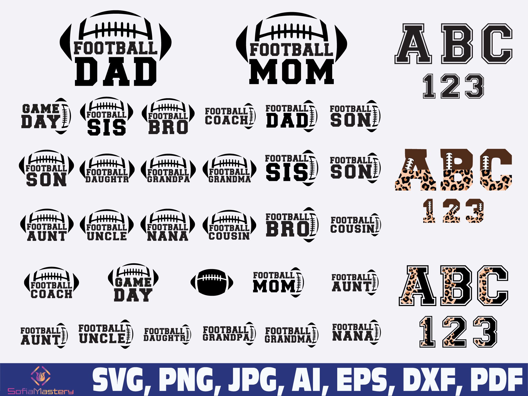 Football Family Svg Png, Football Mom Dad Brother Sisiter Son Grandma ...