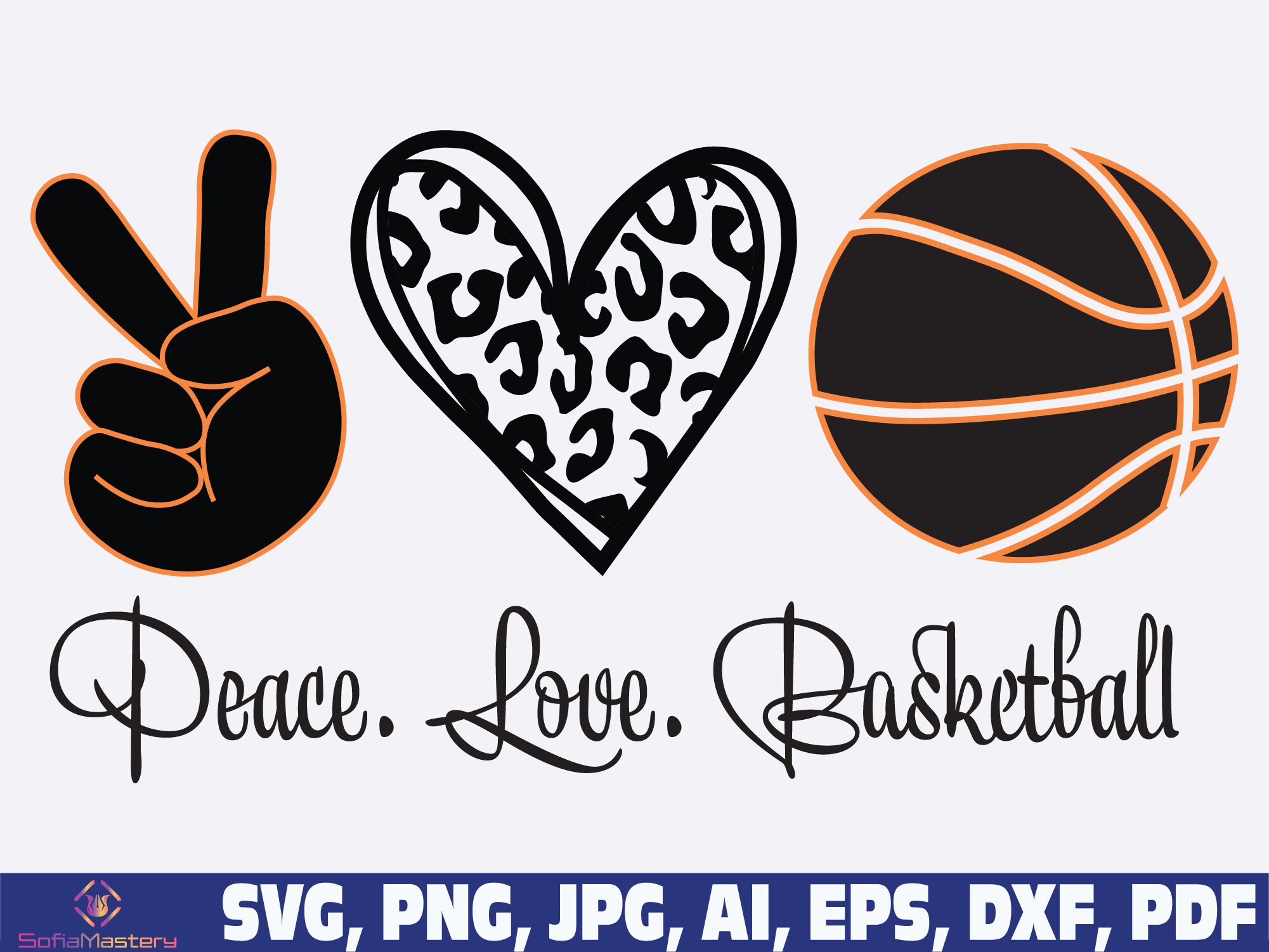 Peace Love Basketball Svg Png, Leopard Basket Ball Svg Png, Basketball ...
