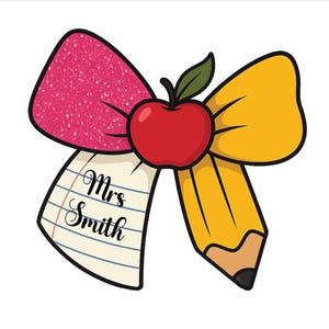 Teacher Pencil Paper Bow, Pencil Bow, Teacher Pencil Paper Bow Pink ...