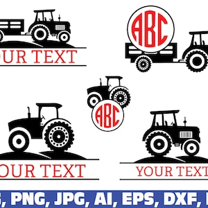 Tractor Monogram Svg, Tractor Svg, Farm Tractor Svg, Farm Svg, Monogram ...