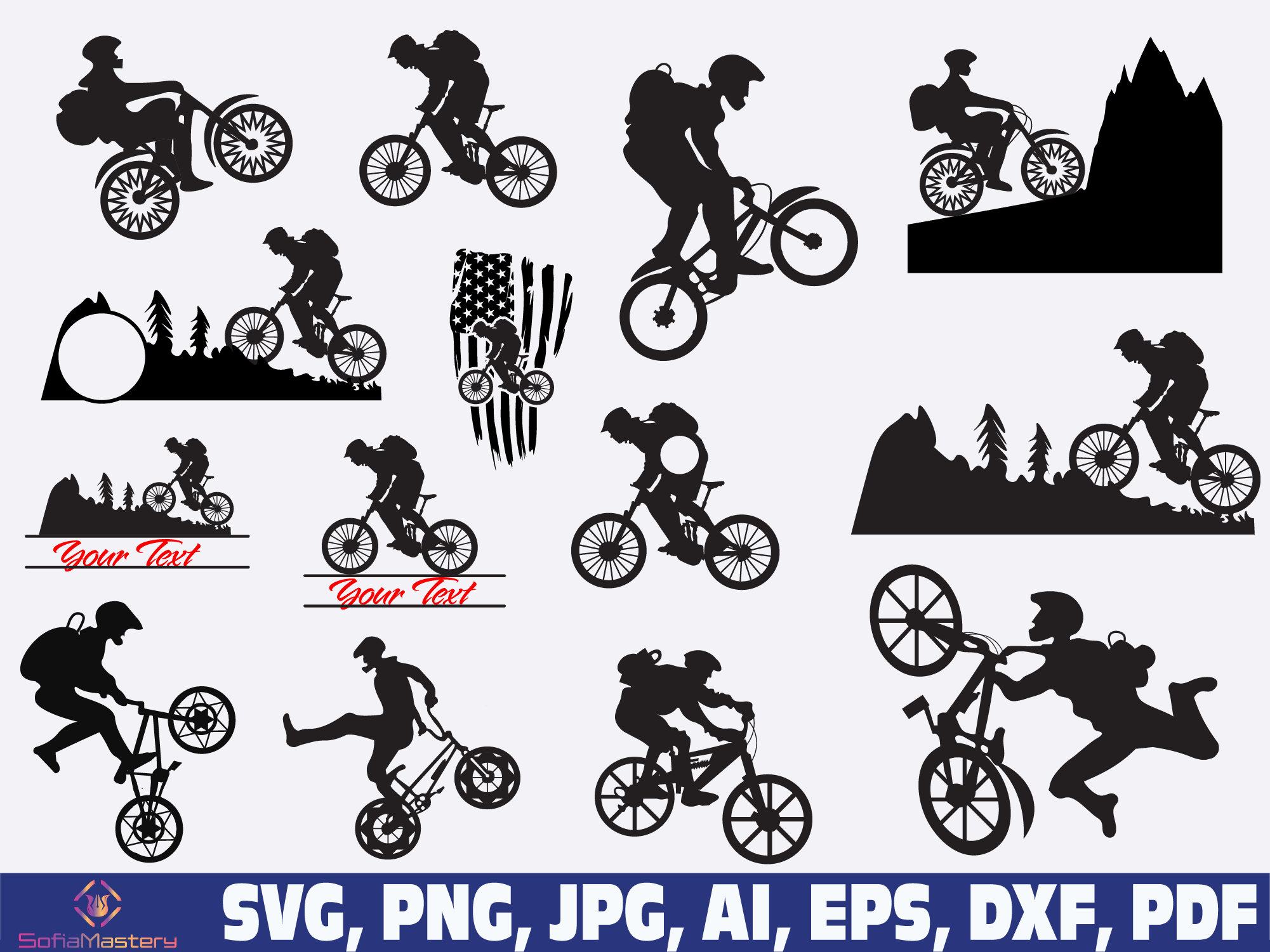Mountain Bike Svg, MTB Svg, Bicycle Svg, Bicycle Flag Svg, Bicycle Svg ...