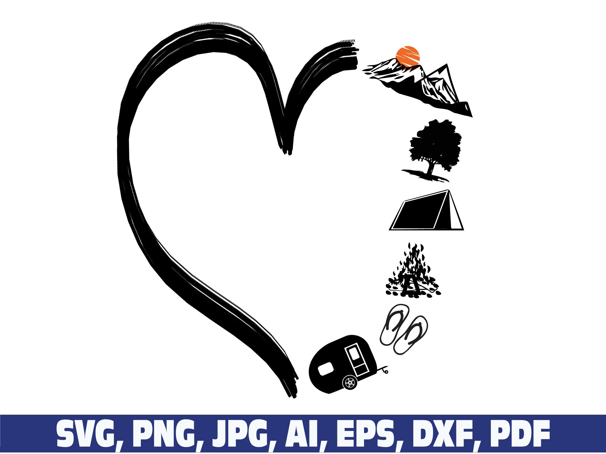 Camping Heart Svg Png, Camping Svg, Heart Svg, Love to Camp, Camper ...