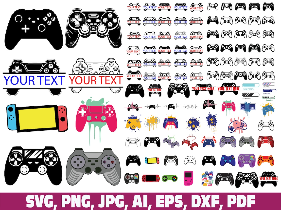 Gamer Controller Svg Png, Split Monogram Name Fram SVG, Gamer Svg ...