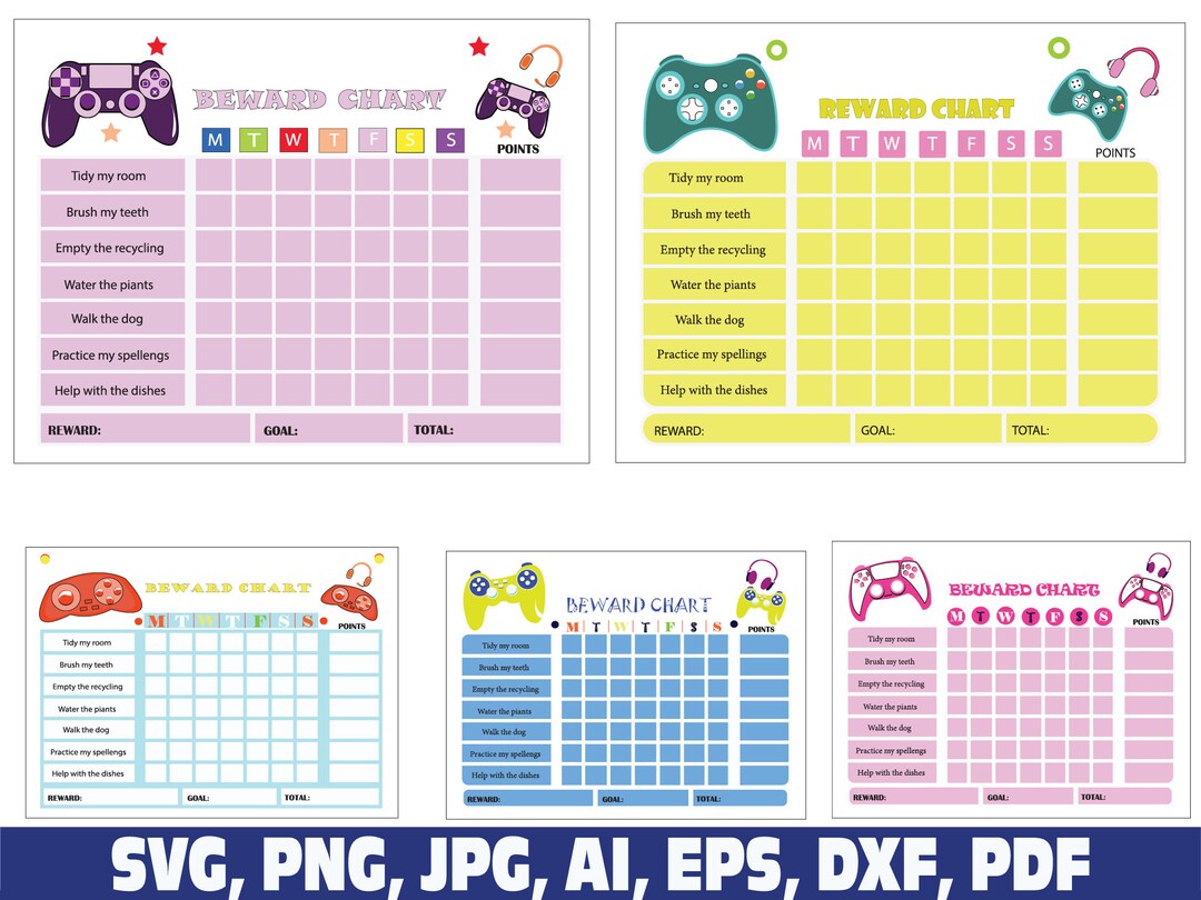 Editable Video Games Reward Chart, Printable Reward Chart, Chore Chart ...