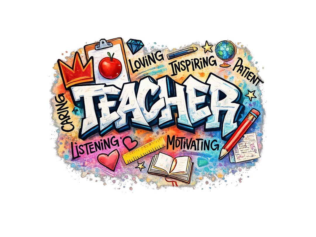 Teacher Graffiti PNG Best Teacher Ever, Inspiring Sublimation Design ...
