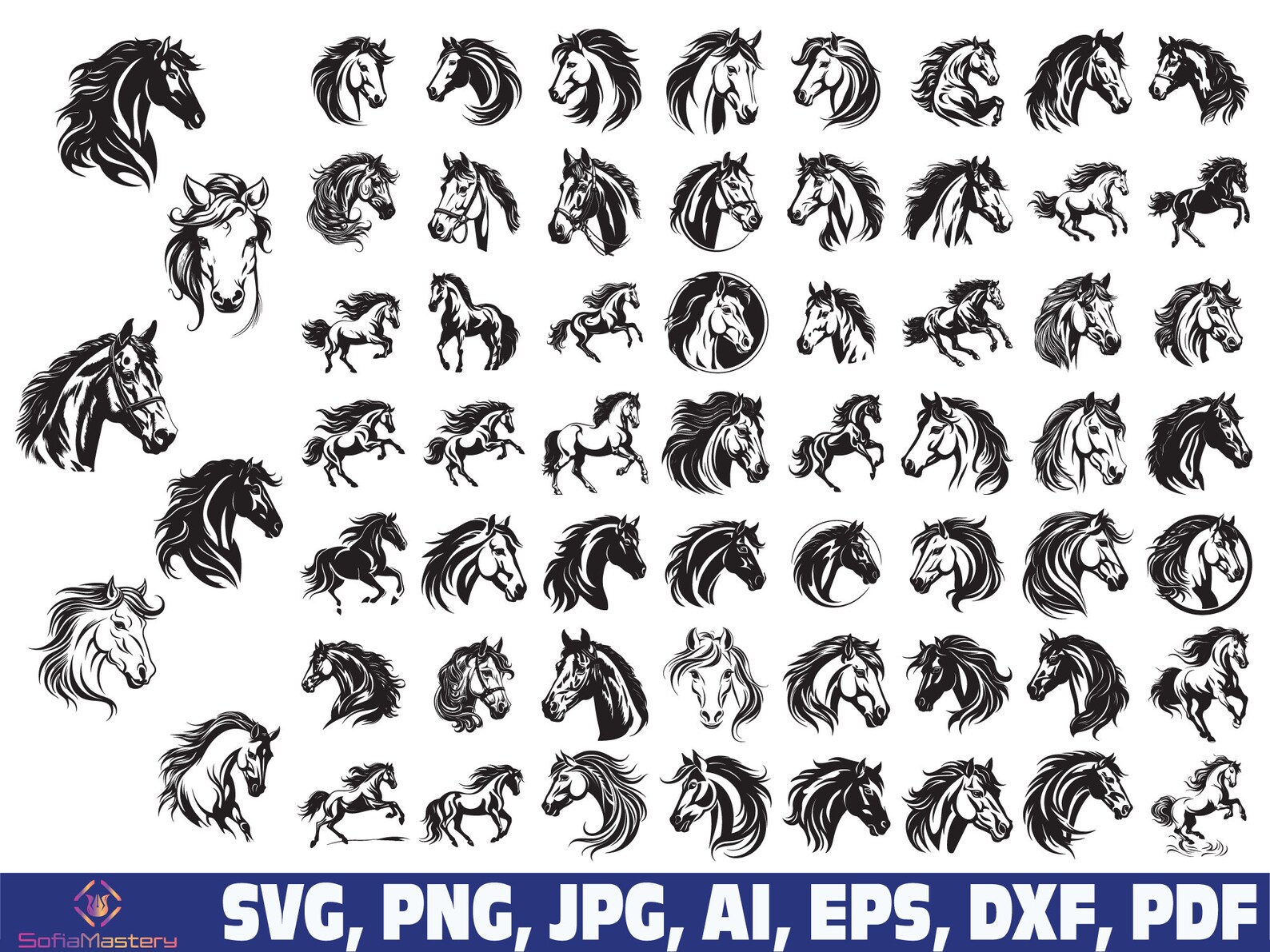 Tête de cheval svg png, cheval fille svg png, visage de cheval svg png ...