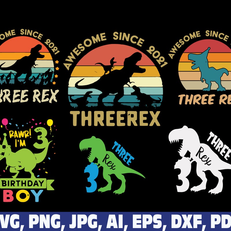 Three Rex Svg - Etsy