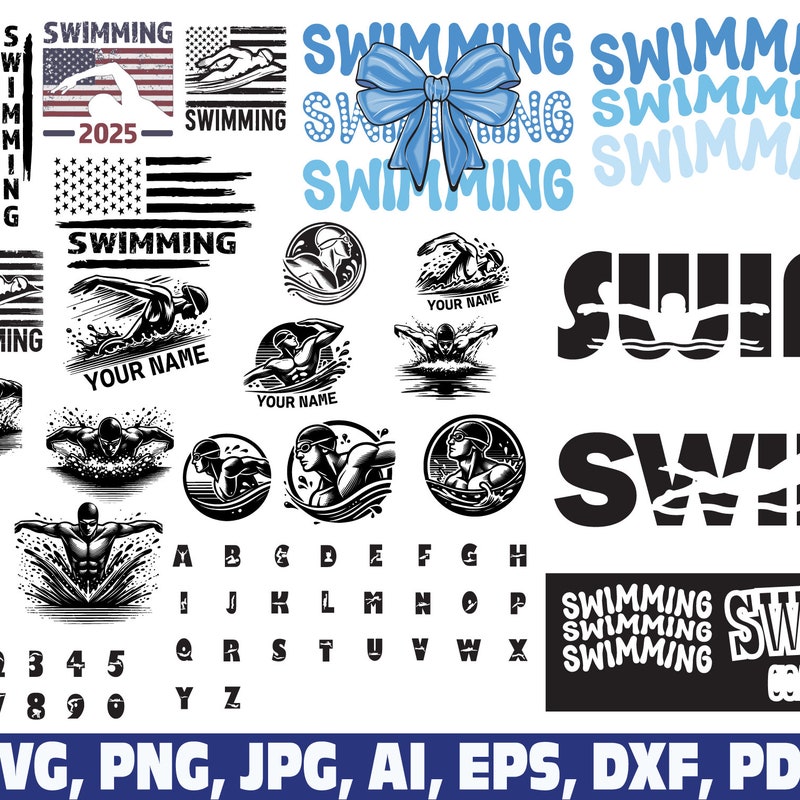 Swimming Team Logo Svg - Etsy UK