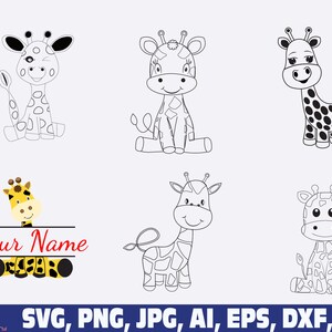 Giraffe SVG, Cute Baby Giraffe SVG, Giraffe Svg Bundle, Baby Animals ...