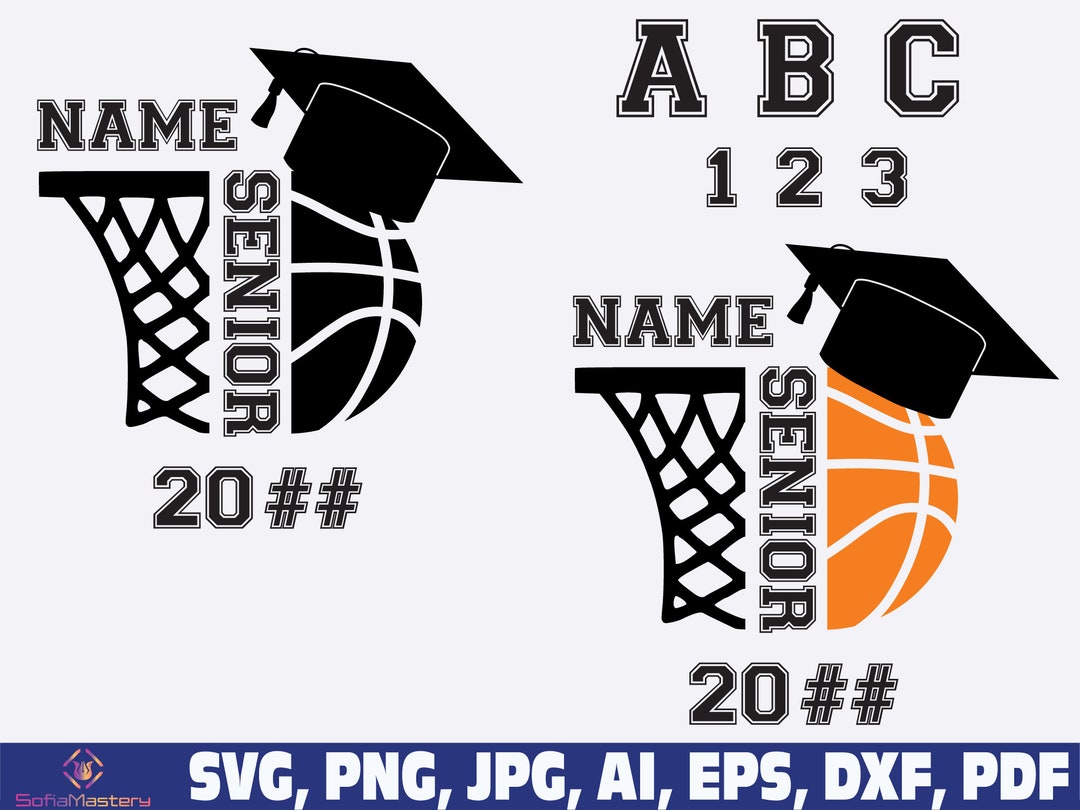 Senior Basketball Svg, Name Basketball Svg, Senior Template, Graduate ...