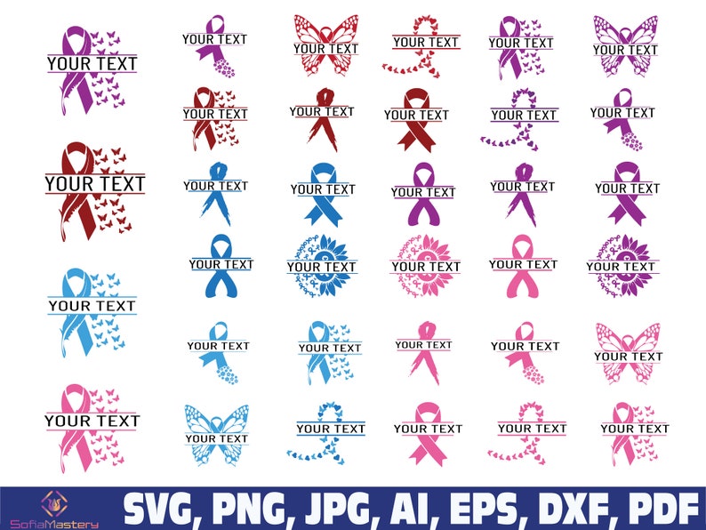 Pancreatic Cancer Ribbon Your Text Name Svg, Purple Ribbon Svg ...