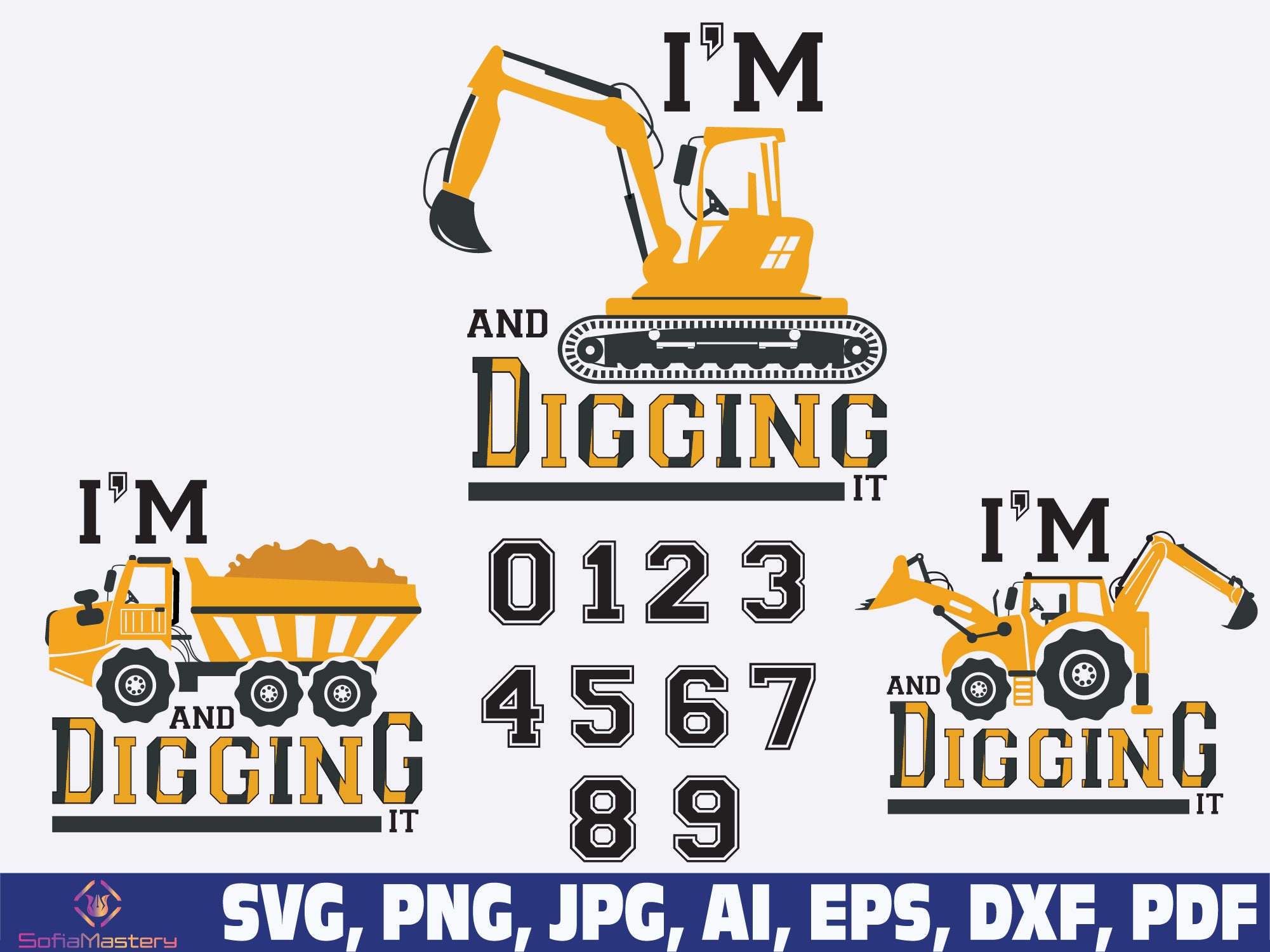 I'm and Digging It Svg Png, Birthday Boy Svg, Construction Birthday Svg ...