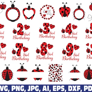 Lady Bug Birthday Svg Png, Birthday Girl Boy Svg, Ladybug SVG, Birthday ...