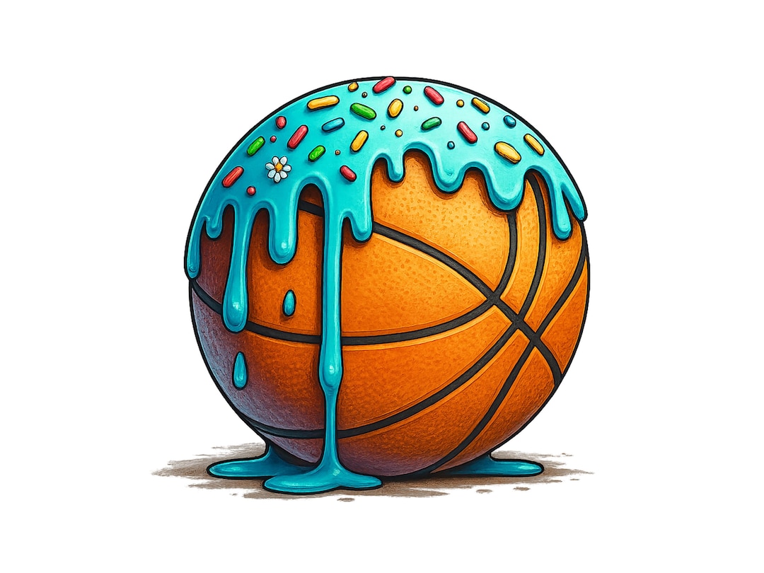 Basketball Ice Cream Drip Blue PNG, Basketball Drip Png, Basketball Mom ...