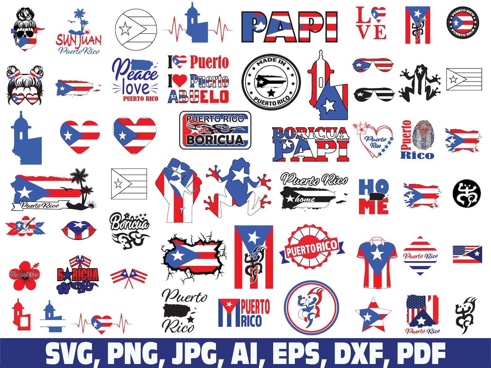 Paquete Puerto Rico Svg png, Latina Svg, Bandera de Puerto Rico, Taino ...