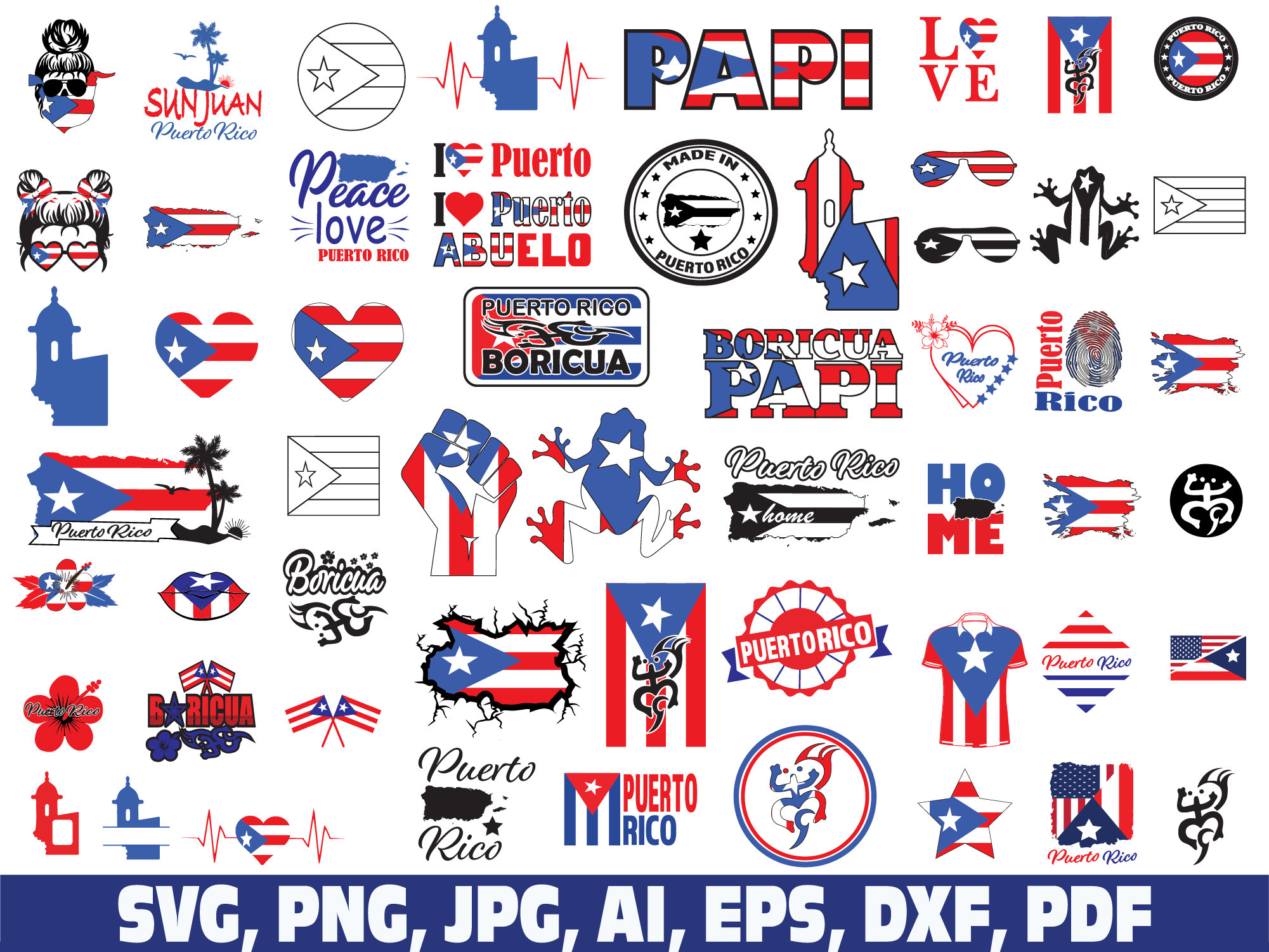 Puerto Rico Svg Png Bundle, Latina Svg, Puerto Rico Flag, Taino Frog Svg, Boricua Svg, Puerto ...