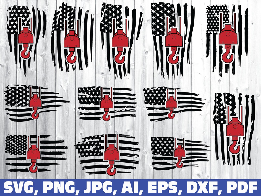 Crane American Flag Svg, Crane Operator Svg, Crane Flag Svg, Crane ...