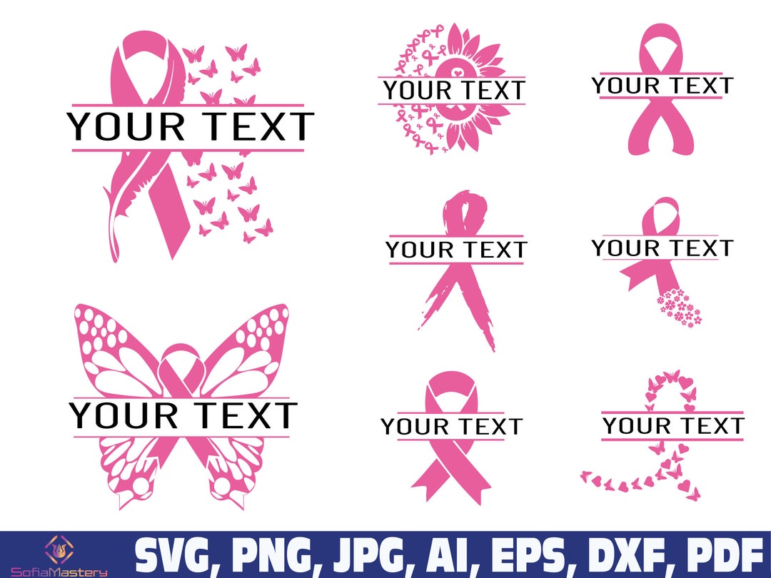 Breast Cancer Ribbon Your Text Name Svg, Pink Ribbon Svg, Cancer ...