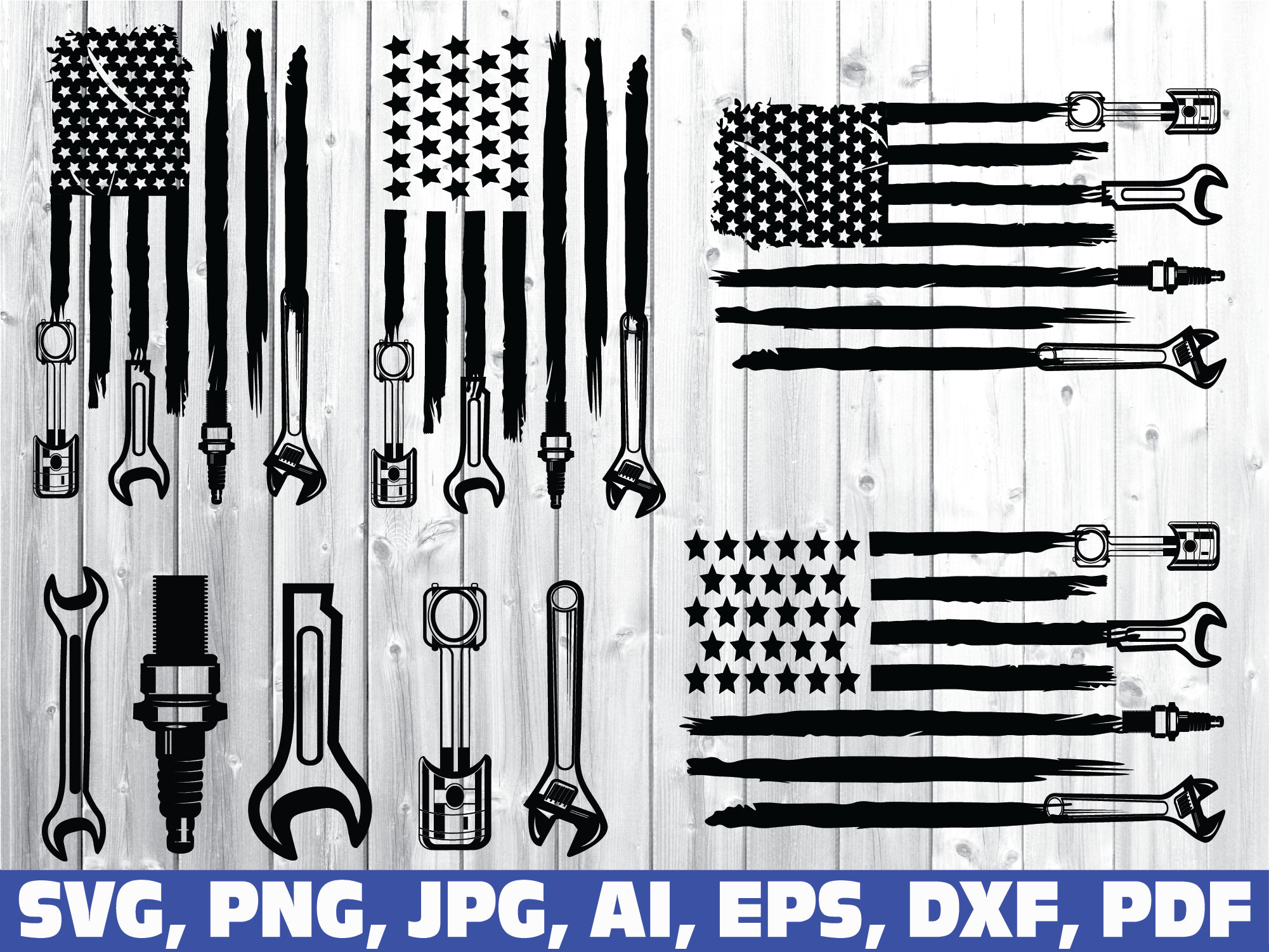 Mechanic Svg, Mechanic Flag Svg, Mechanic American Flag Svg, Wrench Svg ...