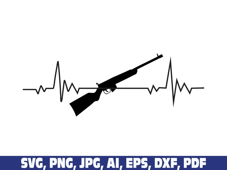 Gun Heartbeat Svg, Gun Ekg Vt, Gun Svg, Guns Svg, Weapon Svg, Gun ...