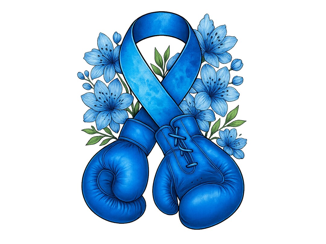 Blue Ribbon With Boxing Gloves Png Sublimation Design Download Png ...