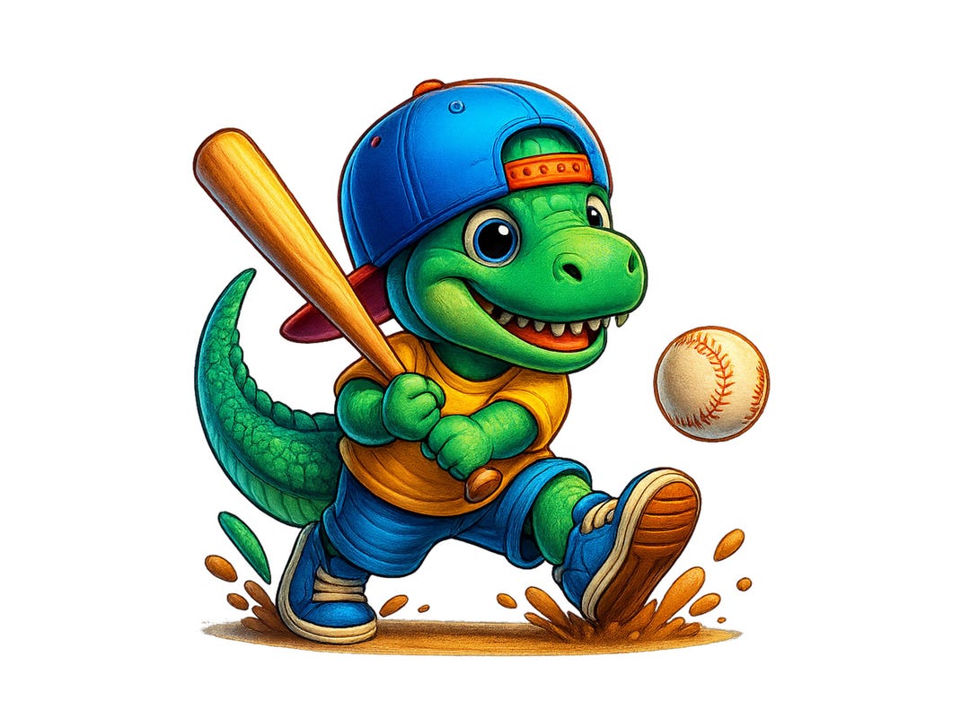 Dinosaur Baseball Png, Cute Dinosaur, Dinosaur Baseball Sublimation ...