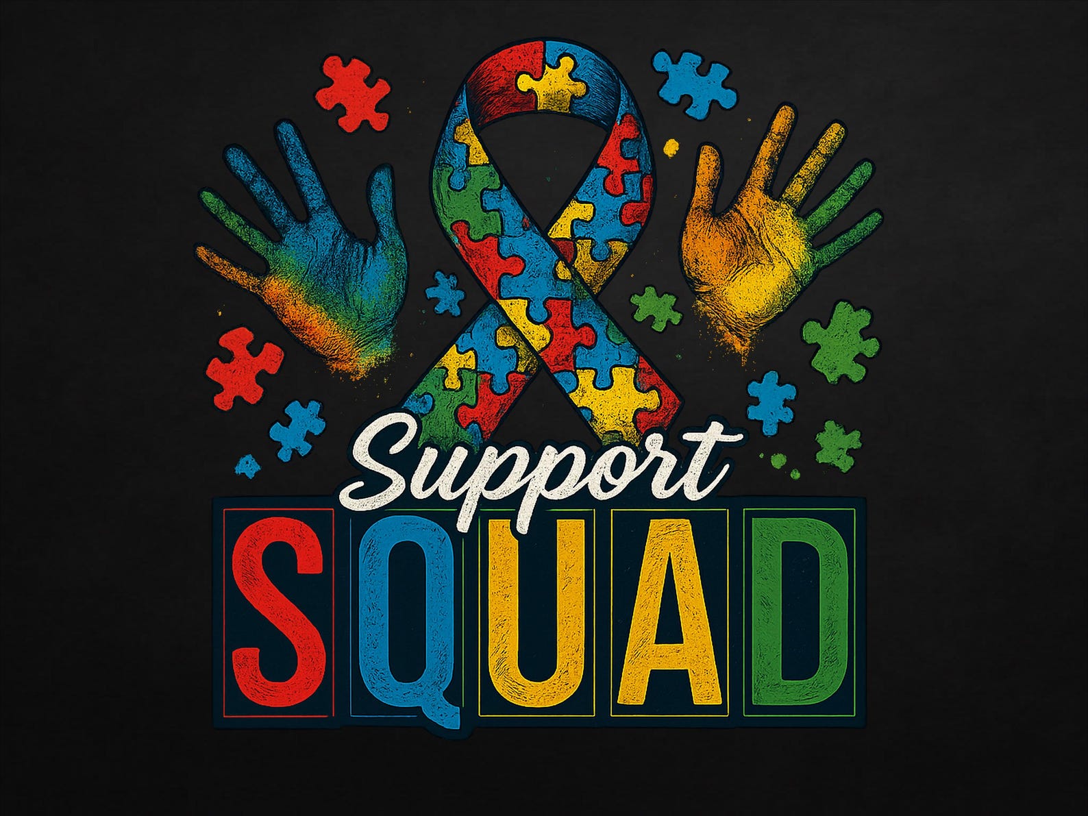Autism Awareness Support Squad PNG, Neurodiversity Advocate Design ...