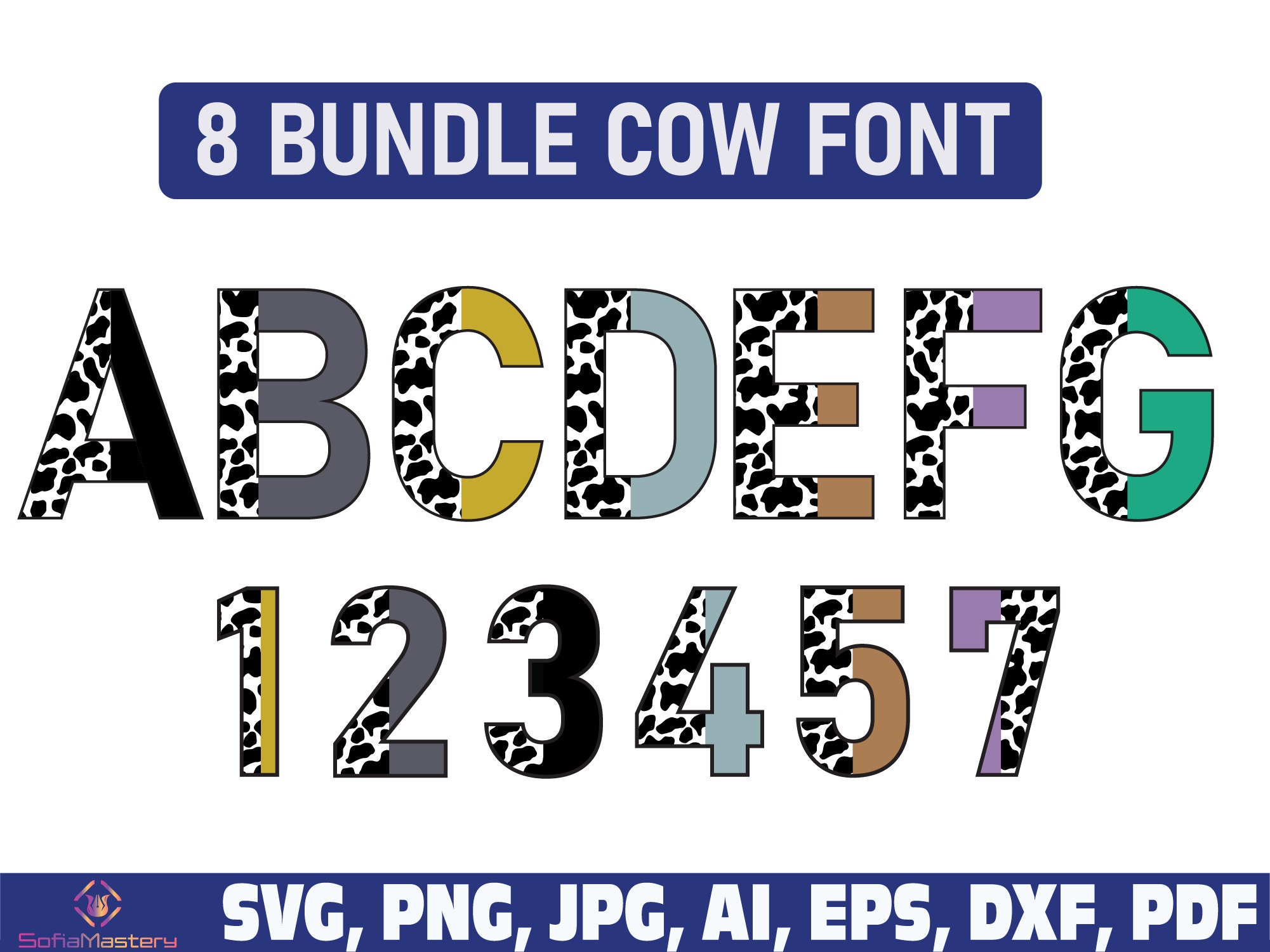 Cow Print Font Svg, Cow Pattern Half Print Font Letters Alphabet Svg ...