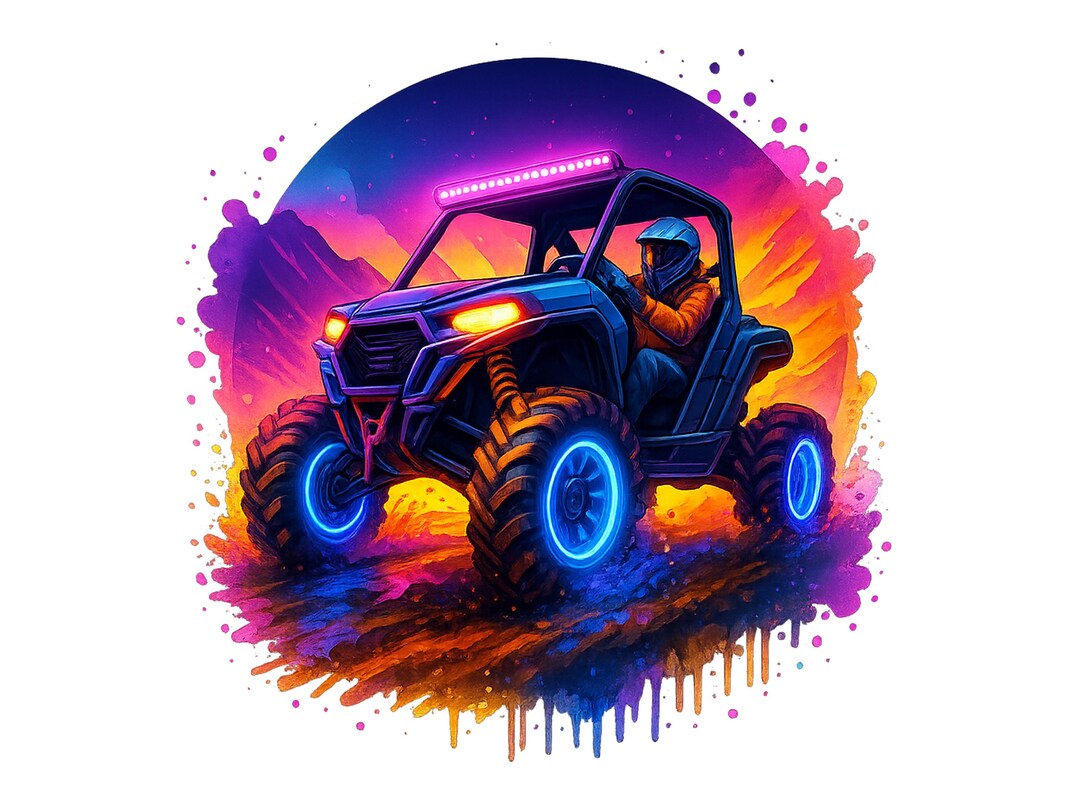 Side by Side UTV Watercolor Sublimation Digital Download PNG, Design ...